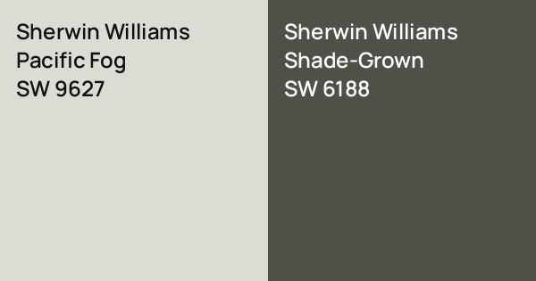 Sherwin Williams Pacific Fog vs. Sherwin Williams Shade-Grown comparison