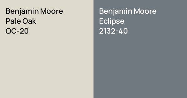 Benjamin Moore Pale Oak vs. Benjamin Moore Eclipse comparison