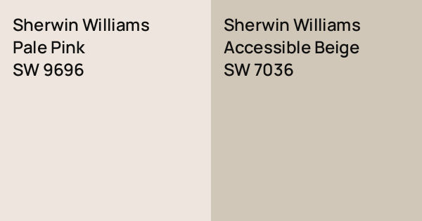 Sherwin Williams Pale Pink vs. Sherwin Williams Accessible Beige comparison