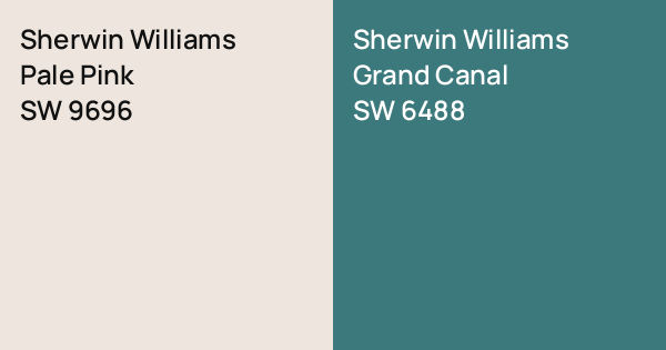Sherwin Williams Pale Pink vs. Sherwin Williams Grand Canal comparison