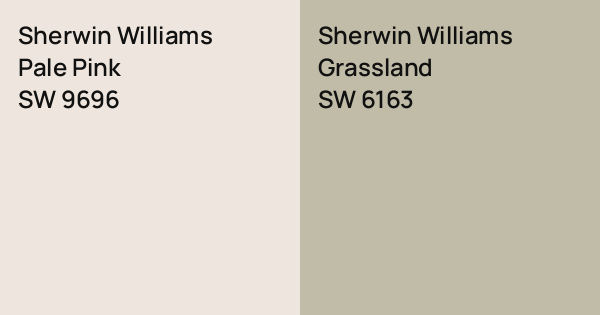 Sherwin Williams Pale Pink vs. Sherwin Williams Grassland comparison