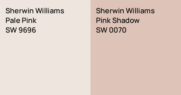Sherwin Williams Pale Pink vs. Sherwin Williams Pink Shadow comparison