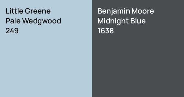 Little Greene Pale Wedgwood vs. Benjamin Moore Midnight Blue comparison