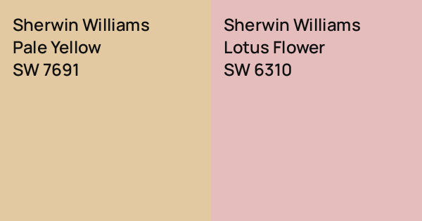 Sherwin Williams Pale Yellow Vs Sherwin Williams Lotus Flower Comparison