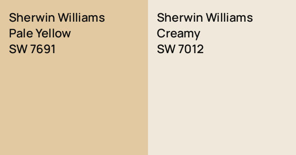 Sherwin Williams Pale Yellow vs. Sherwin Williams Creamy comparison
