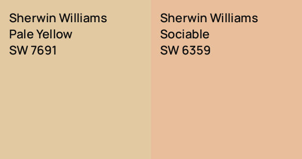 Sherwin Williams Pale Yellow vs. Sherwin Williams Sociable comparison