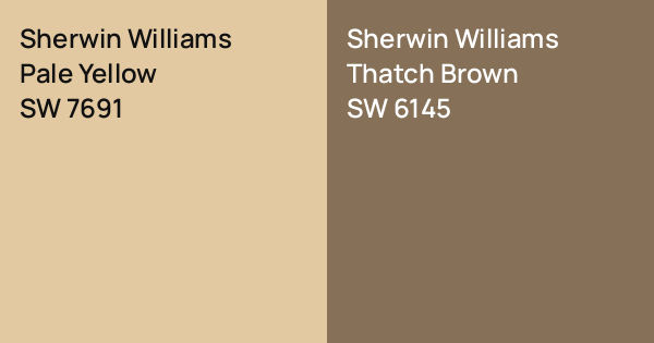 Sherwin Williams Pale Yellow vs. Sherwin Williams Thatch Brown comparison