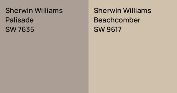 Sherwin Williams Palisade vs. Sherwin Williams Beachcomber comparison