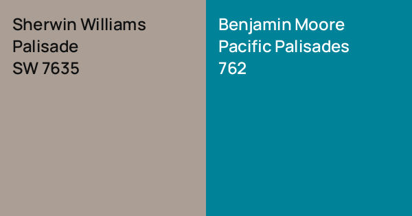 Sherwin Williams Palisade vs. Benjamin Moore Pacific Palisades comparison