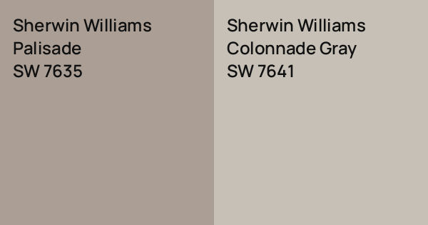 Sherwin Williams Palisade vs. Sherwin Williams Colonnade Gray comparison