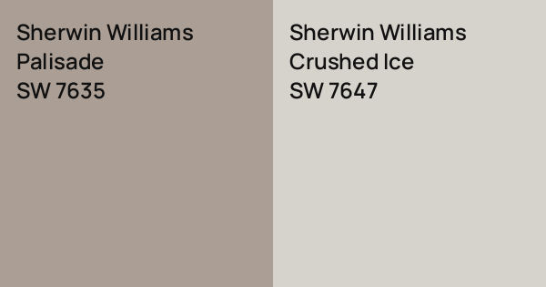 Sherwin Williams Palisade vs. Sherwin Williams Crushed Ice comparison