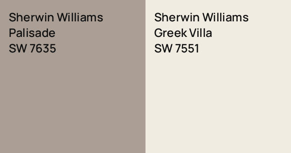 Sherwin Williams Palisade vs. Sherwin Williams Greek Villa comparison