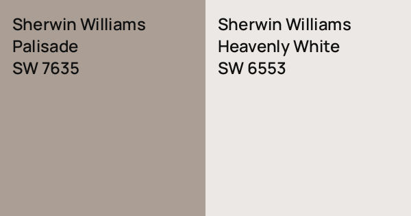 Sherwin Williams Palisade vs. Sherwin Williams Heavenly White comparison