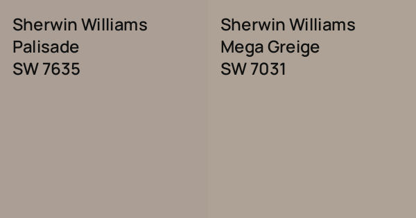 Sherwin Williams Palisade vs. Sherwin Williams Mega Greige comparison