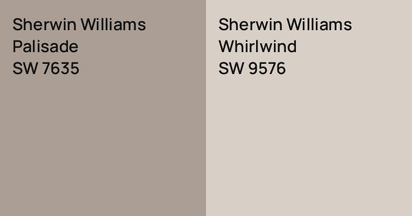 Sherwin Williams Palisade vs. Sherwin Williams Whirlwind comparison