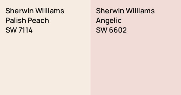 Sherwin Williams Palish Peach vs. Sherwin Williams Angelic comparison