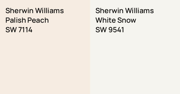 Sherwin Williams Palish Peach vs. Sherwin Williams White Snow comparison