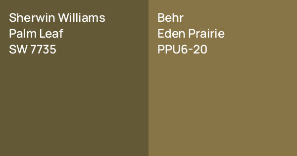 Sherwin Williams Palm Leaf vs. Behr Eden Prairie comparison