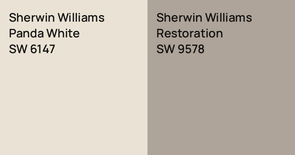 Sherwin Williams Panda White vs. Sherwin Williams Restoration comparison