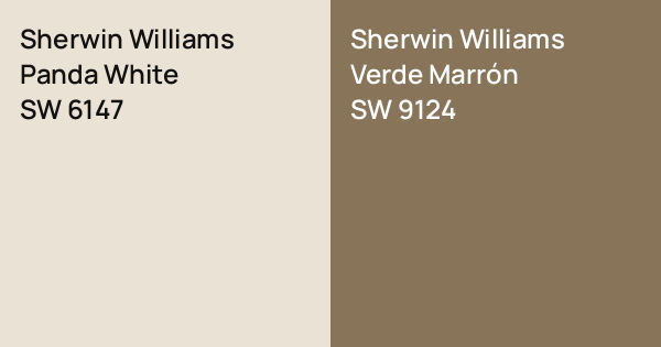 Sherwin Williams Panda White vs. Sherwin Williams Verde Marrón comparison