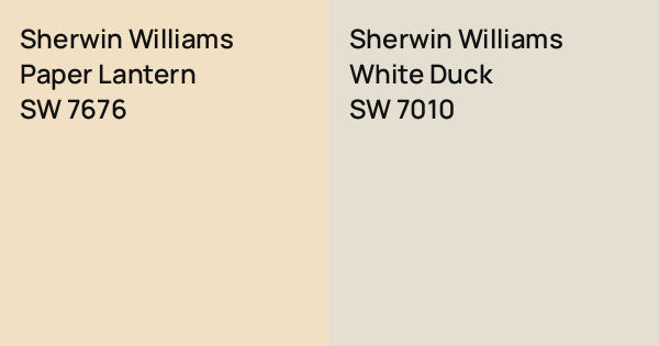 Sherwin Williams Paper Lantern vs. Sherwin Williams White Duck comparison