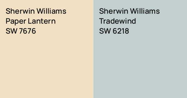Sherwin Williams Paper Lantern vs. Sherwin Williams Tradewind comparison