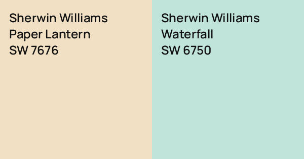Sherwin Williams Paper Lantern vs. Sherwin Williams Waterfall comparison