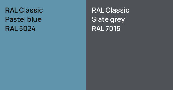 RAL Classic Pastel blue vs. RAL Classic Slate grey comparison