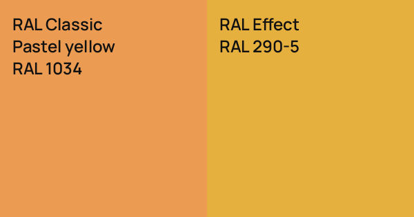 RAL Classic Pastel yellow vs. RAL Effect RAL 290-5 comparison