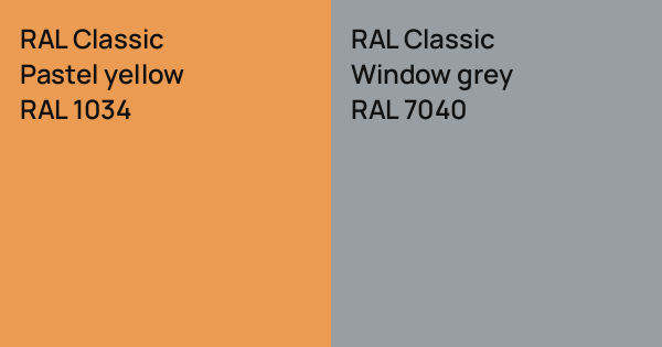 RAL Classic Pastel yellow vs. RAL Classic Window grey comparison