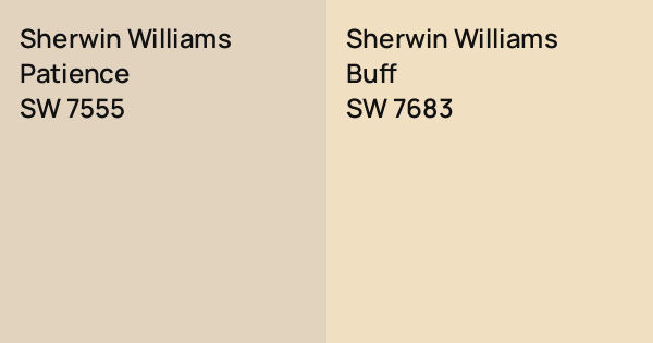 Sherwin Williams Patience vs. Sherwin Williams Buff comparison