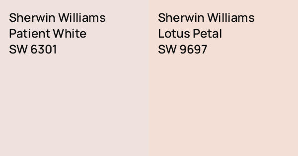 Sherwin Williams Patient White vs. Sherwin Williams Lotus Petal comparison