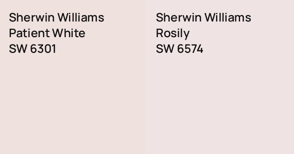 Sherwin Williams Patient White vs. Sherwin Williams Rosily comparison