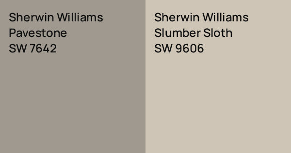 Sherwin Williams Pavestone vs. Sherwin Williams Slumber Sloth comparison
