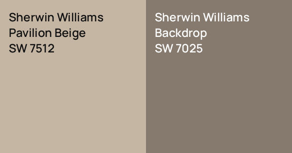 Sherwin Williams Pavilion Beige vs. Sherwin Williams Backdrop comparison