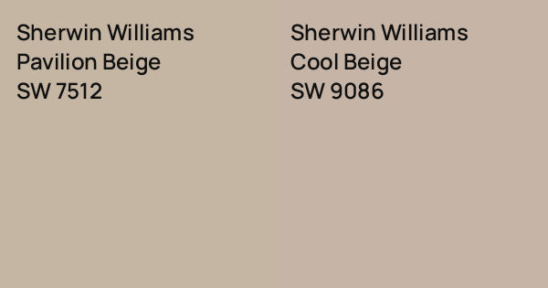 Sherwin Williams Pavilion Beige vs. Sherwin Williams Cool Beige comparison