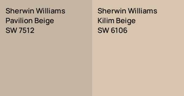 Sherwin Williams Pavilion Beige vs. Sherwin Williams Kilim Beige comparison