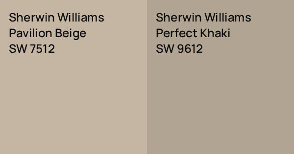 Sherwin Williams Pavilion Beige vs. Sherwin Williams Perfect Khaki ...