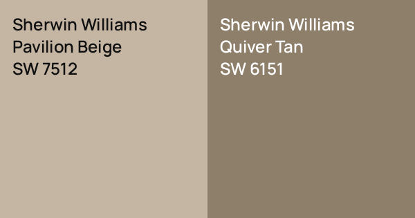 Sherwin Williams Pavilion Beige vs. Sherwin Williams Quiver Tan comparison