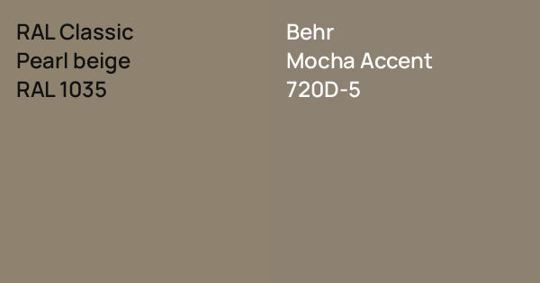 RAL Classic Pearl beige vs. Behr Mocha Accent comparison