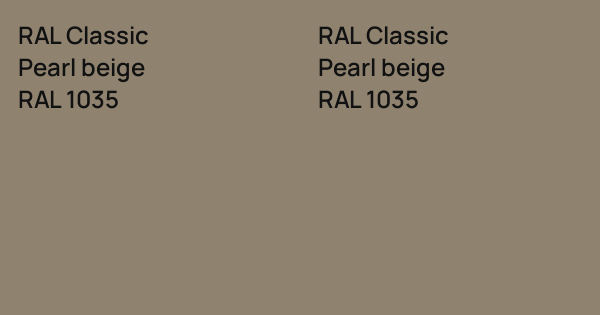 RAL Classic Pearl beige vs. RAL Classic Pearl beige comparison