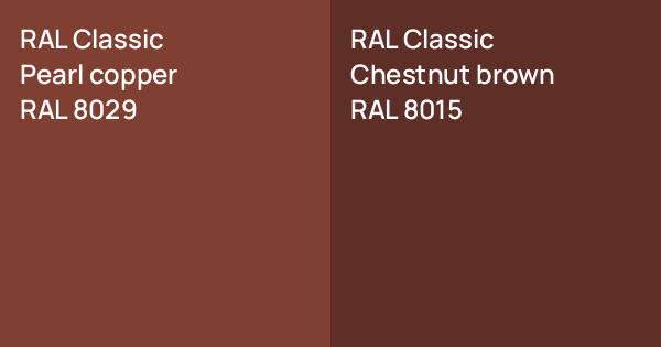RAL Classic Pearl copper vs. RAL Classic Chestnut brown comparison