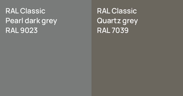 RAL Classic Pearl dark grey vs. RAL Classic Quartz grey comparison
