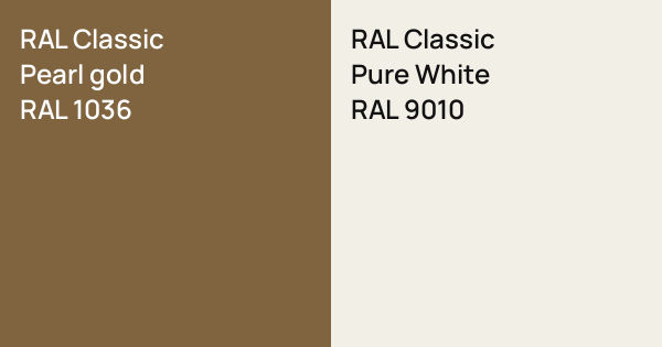 RAL Classic Pearl gold vs. RAL Classic Pure White comparison