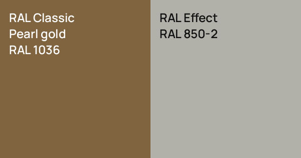 RAL Classic Pearl gold vs. RAL Effect RAL 850-2 comparison