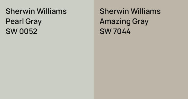 Sherwin Williams Pearl Gray vs. Sherwin Williams Amazing Gray comparison