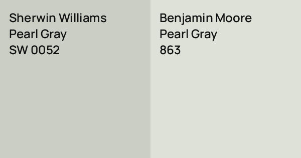 Sherwin Williams Pearl Gray vs. Benjamin Moore Pearl Gray comparison