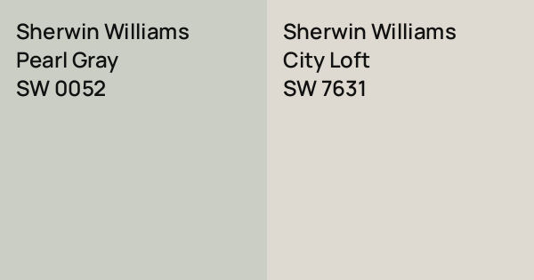 Sherwin Williams Pearl Gray vs. Sherwin Williams City Loft comparison