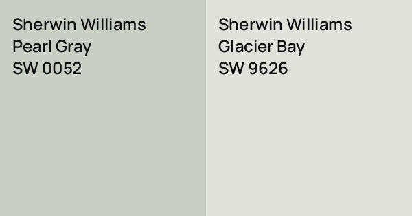 Sherwin Williams Pearl Gray vs. Sherwin Williams Glacier Bay comparison