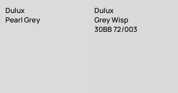Dulux Pearl Grey vs. Dulux Grey Wisp comparison